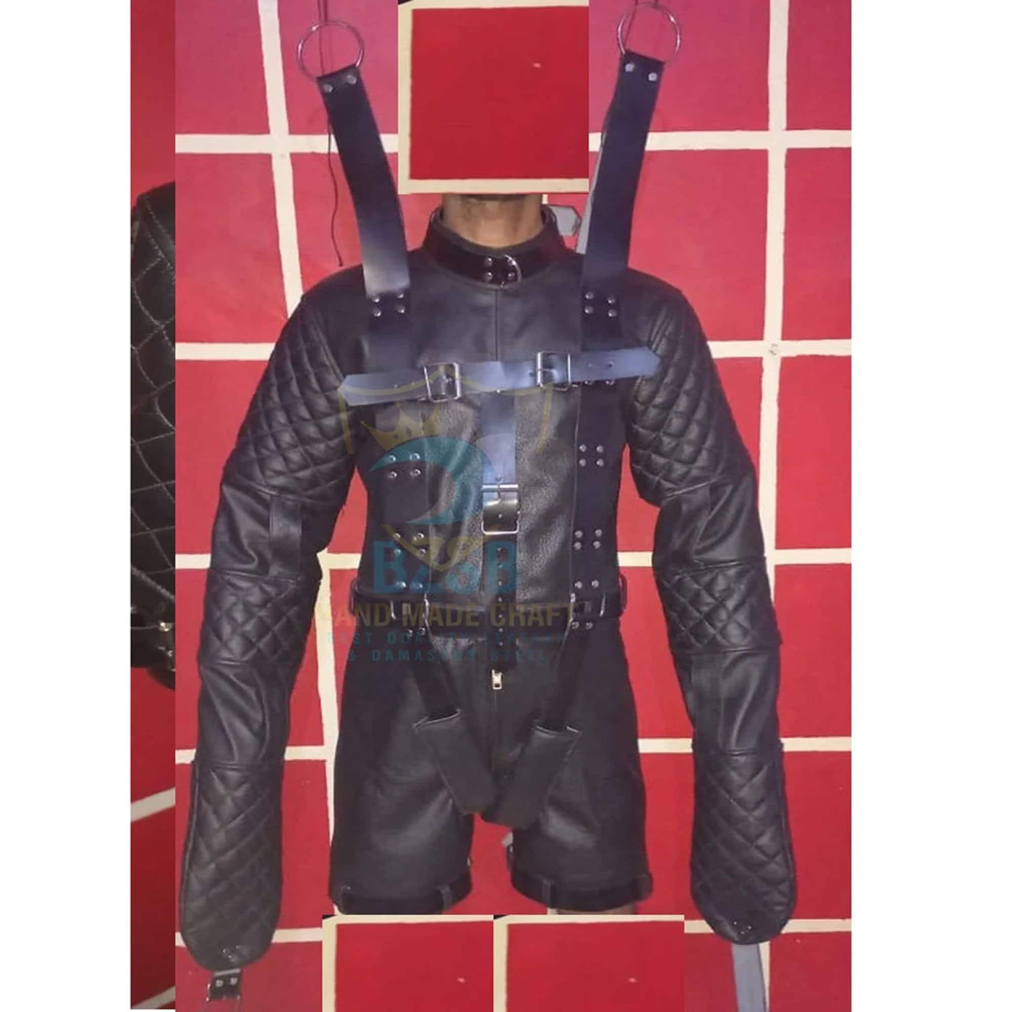 Real Leather Heavy Duty Genuine Leather Bondage Jacket Suspension ...