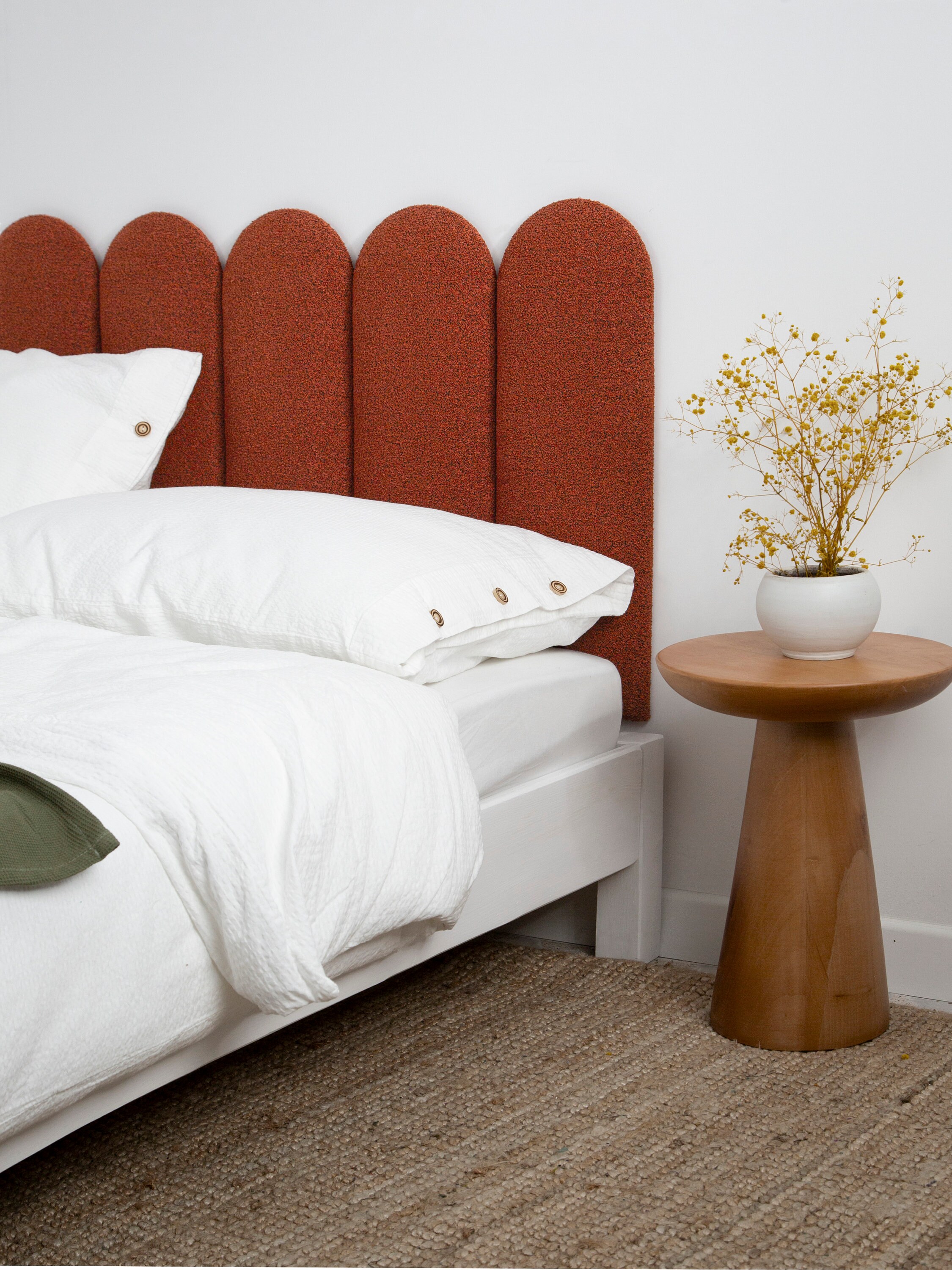 Terracotta Red Boucle Wall Panel Textured Upholstered Soft - Etsy