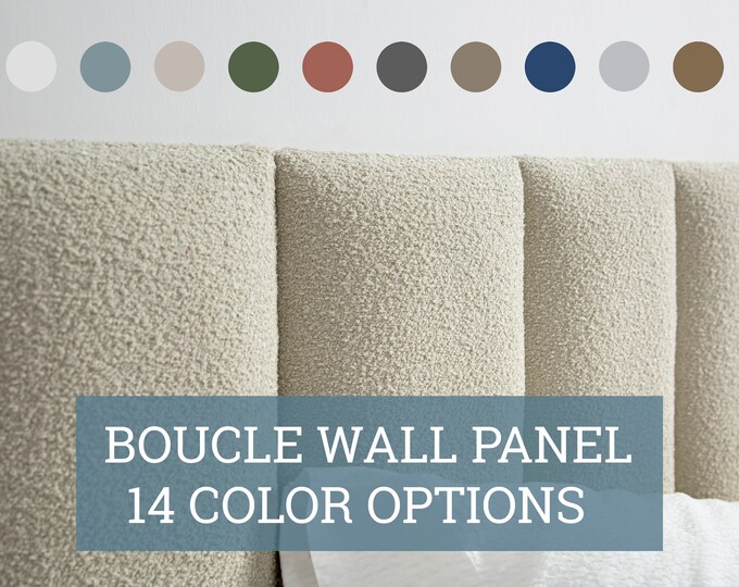 Boucle Upholstered Wall Panel: Boho Textured Fabric, Easy Install - Etsy