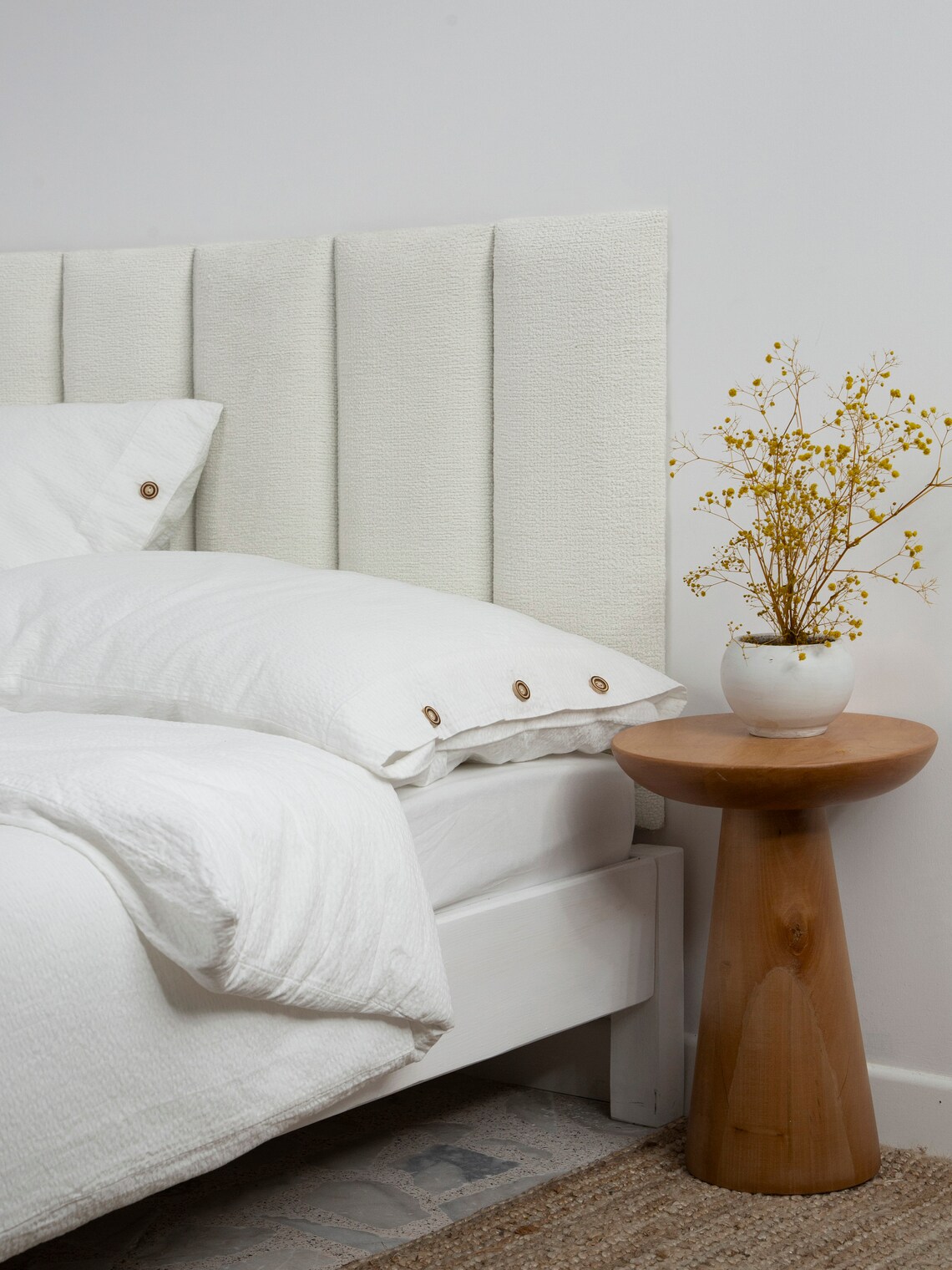 Cream Boho Headboard Panel Upholstered Soft Boho Wall Panel Textured ...