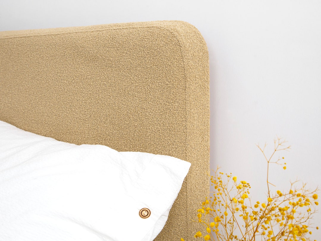 Beige Boucle Headboard Slipcover: Custom Boho Headboard Cover - Etsy
