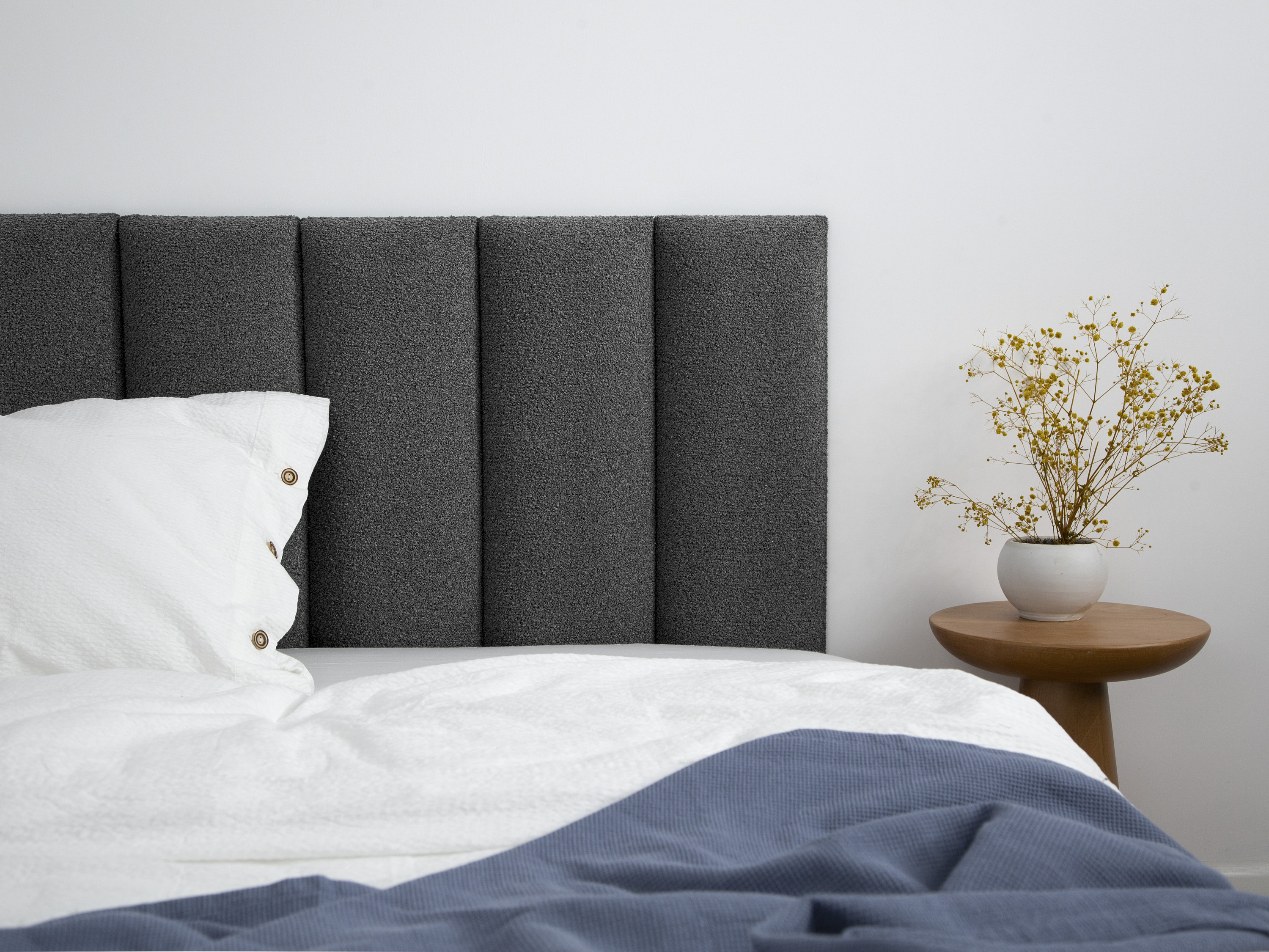 Boucle Headboard Panel Textured Upholstered Boho Headboard Panel 14 ...