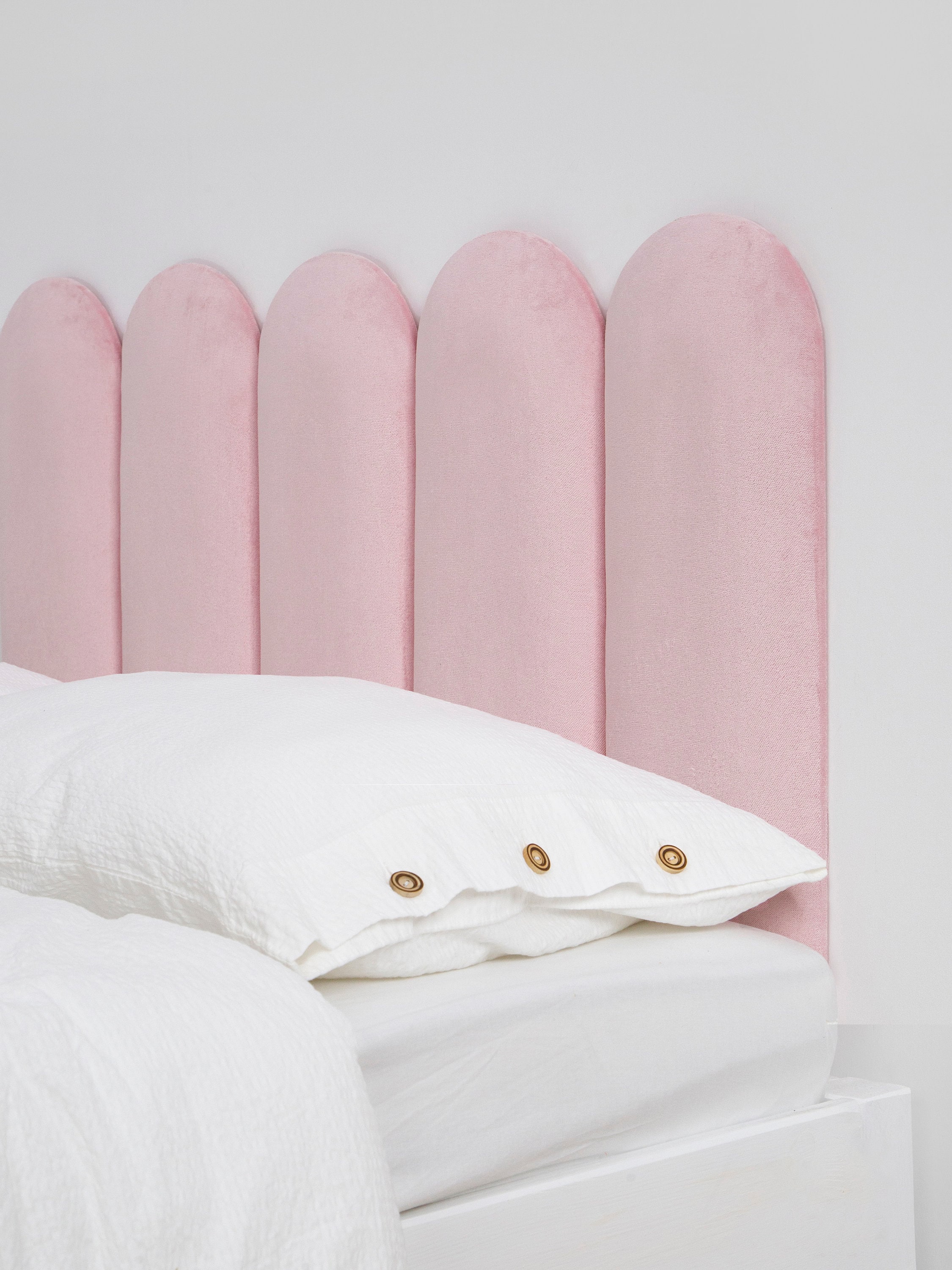 Blush Pink Velvet Headboard Panel: Upholstered Bedroom Decor - Etsy