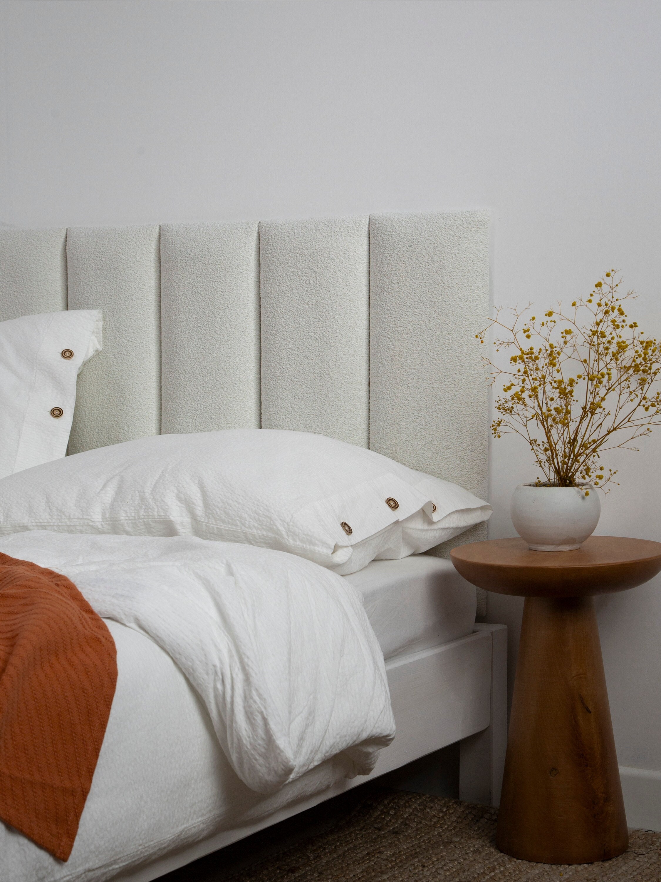 White upholstered headboard store