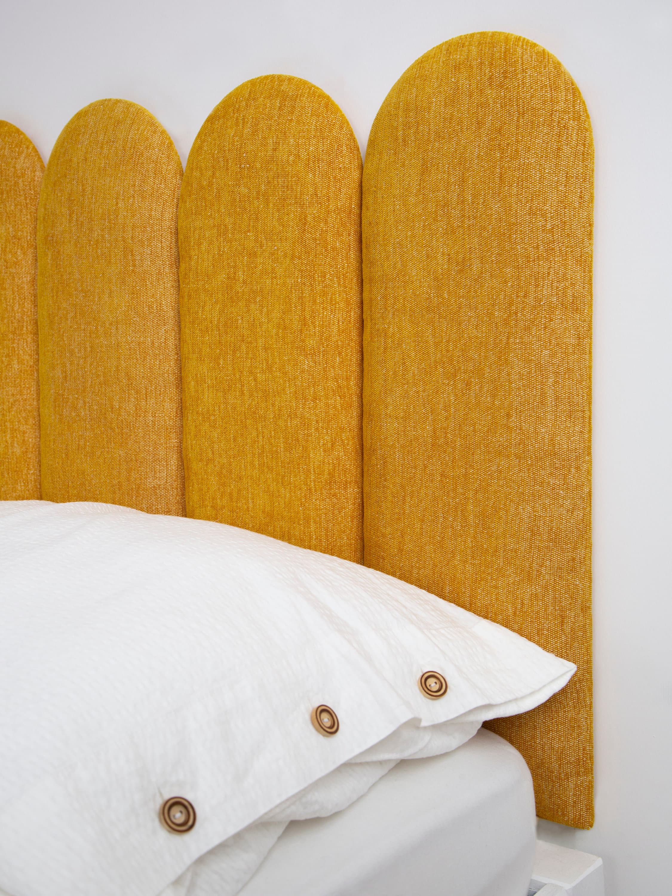 Mustard Linen Headboard Panel: Boho Upholstered Wall Decor - Etsy