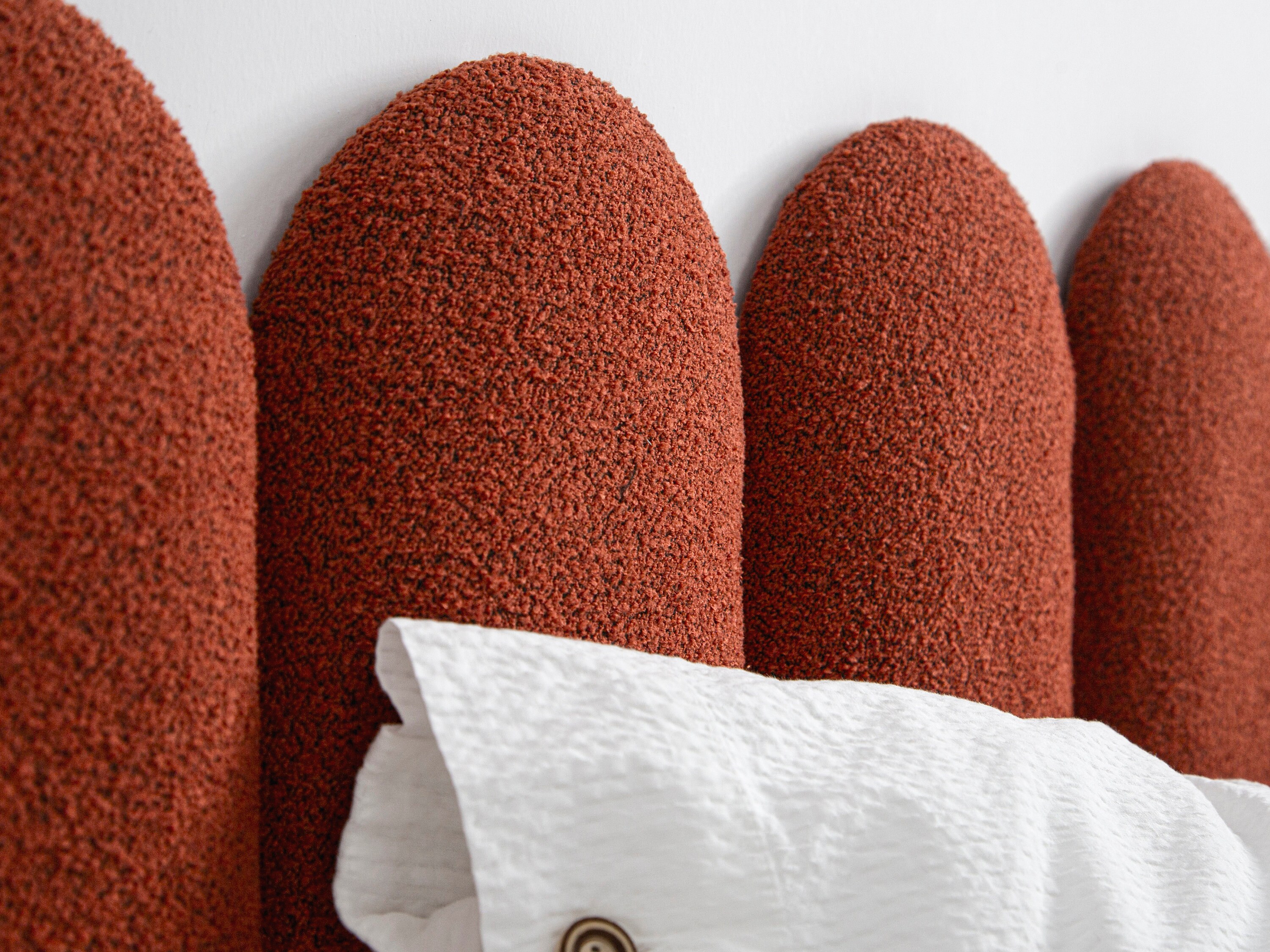 Terracotta Red Boucle Wall Panel Textured Upholstered Soft - Etsy