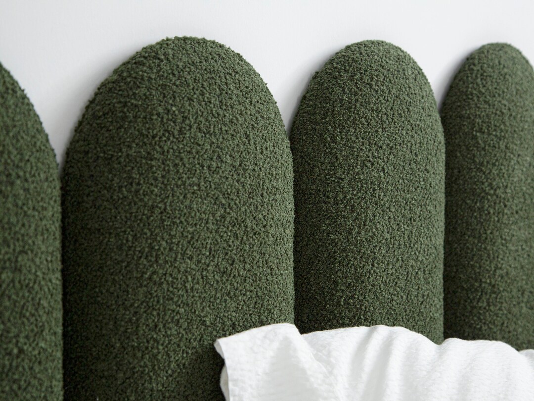 Green Headboard • Green Boucle Wall Panel • Textured Upholstered Soft ...