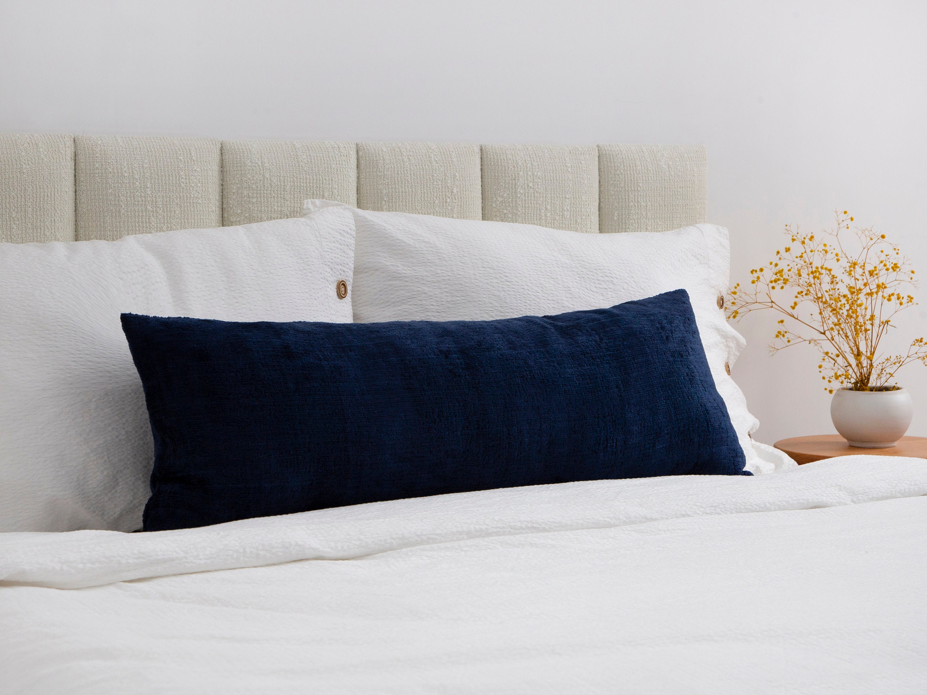 Navy Long Pillow Cover Navy Blue Extra Long Lumbar Pillow Cover Dark ...