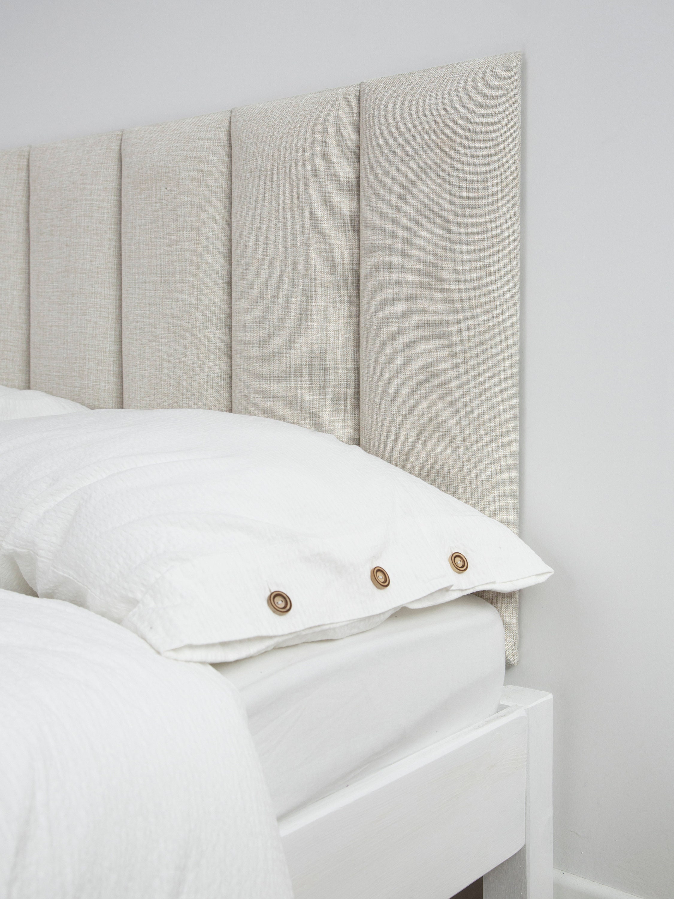 Neutral Linen Headboard Panel: Upholstered Boho Wall Decor - Etsy