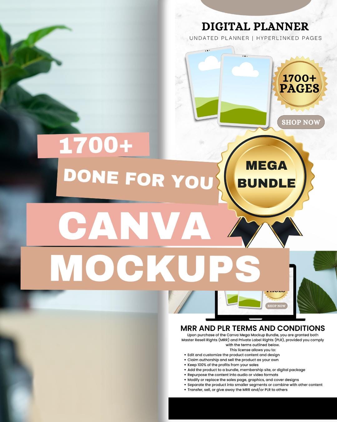 Done for You, PLR MRR Canva Mockup Template Bundle Master Resell Rights ...