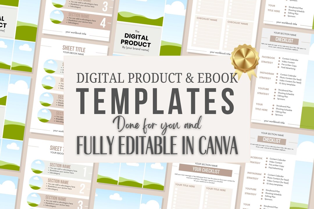 40 Editable E Book Templates: Customizable Digital Design Pages for ...