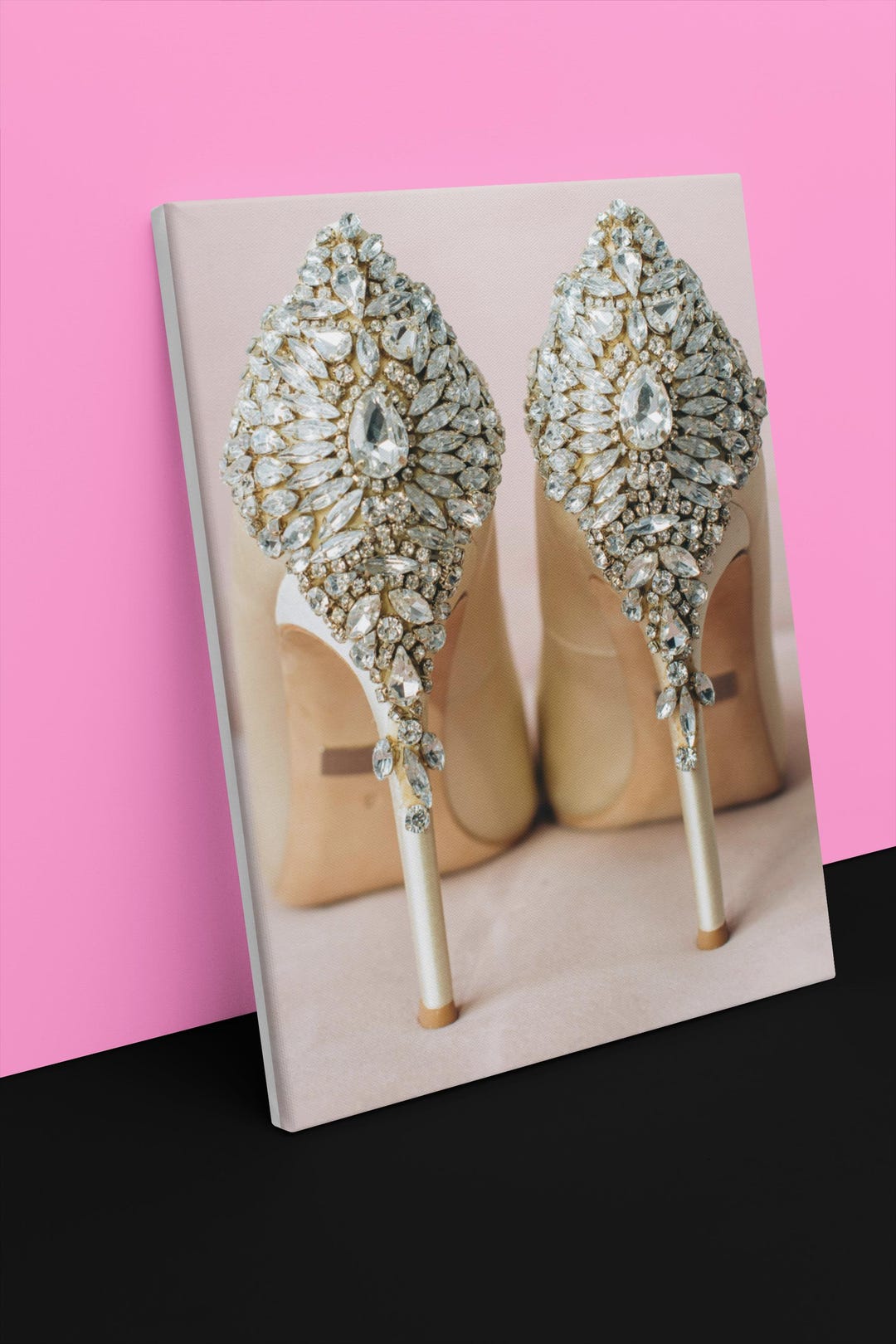 Elegant High Heel Canvas Art, Glamorous Home Decor, Bridal Shower Gift ...