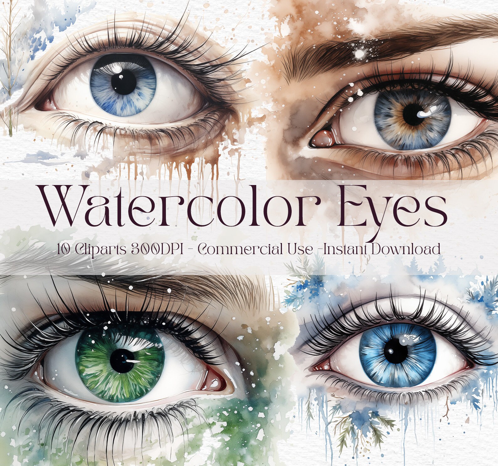 Watercolor Eye Clipart Eyes Clip Art Digital Download Eye Png Beautiful ...