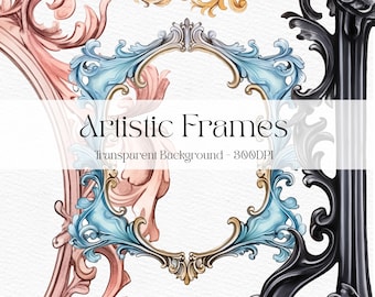 Antique Gold Frames Clipart Victorian Era Rococo Baroque Vintage Clip ...