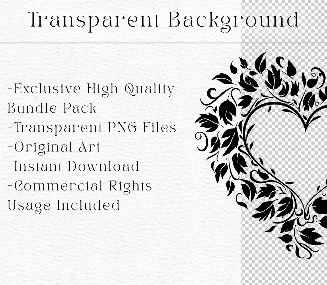 Hearts Clipart Bundle, Valentines Day Digital PNG Love Heart Outline ...