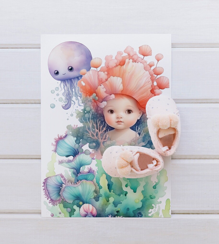 Undersea Watercolor Clipart Bundle Cute Nursery Decor Baby Wall Art ...