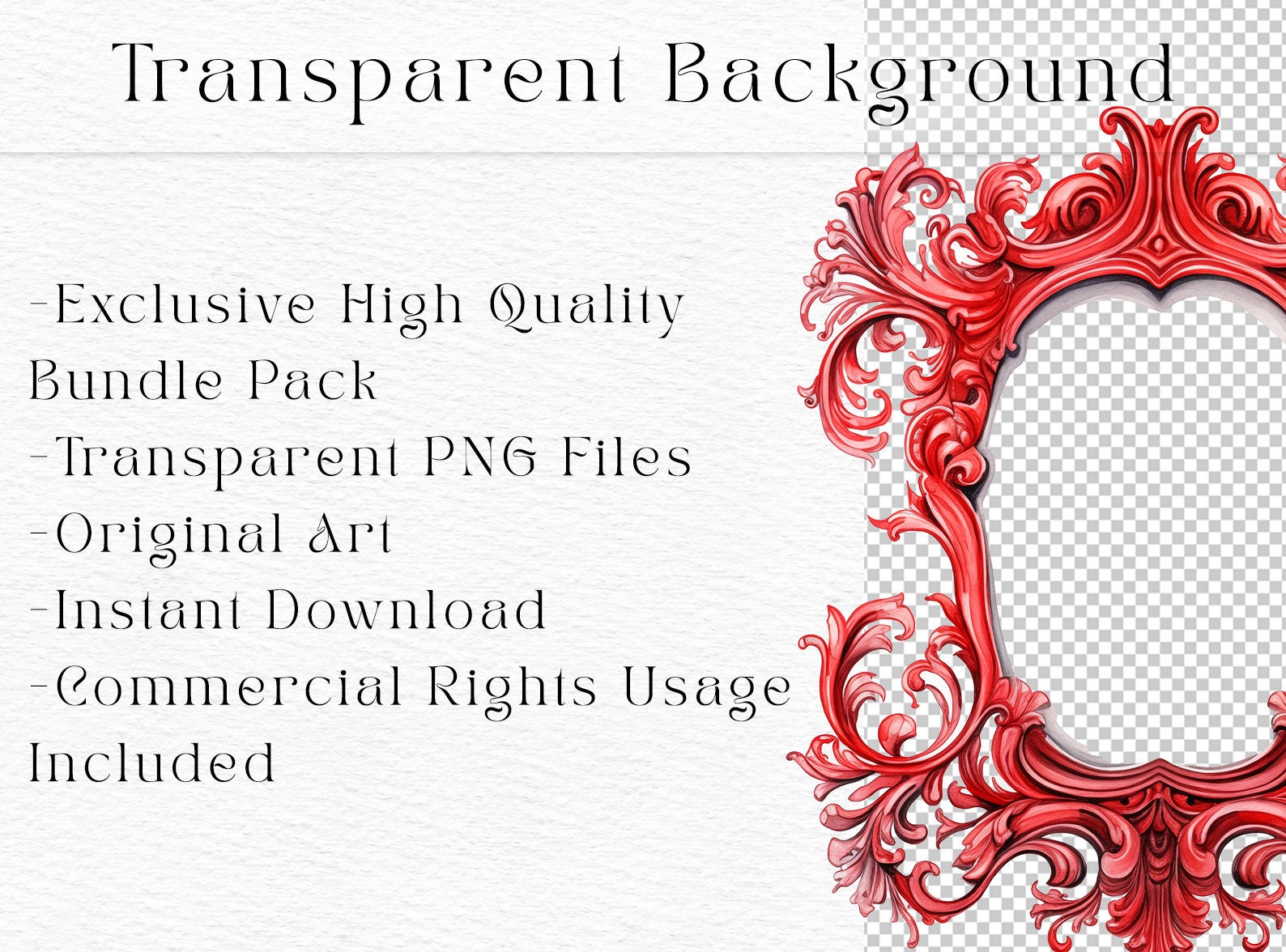 Watercolor Colorful Rustic Frames Clipart Victorian Rococo Baroque ...