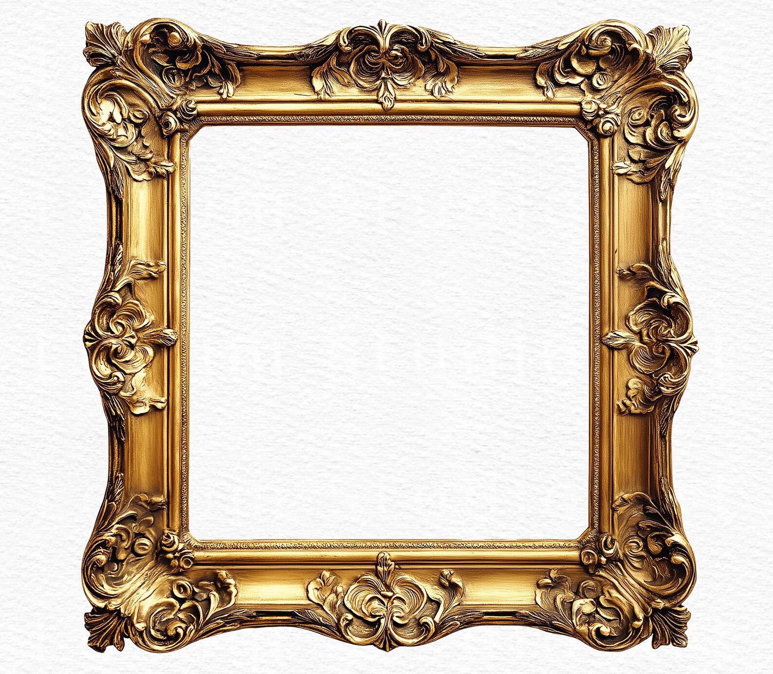 Printable Antique Gold Frames Clipart Victorian Era Rococo Silver ...