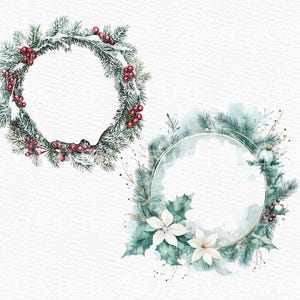 Christmas Winter Frames Clipart Festive Ornaments Cozy Winter Vintage ...