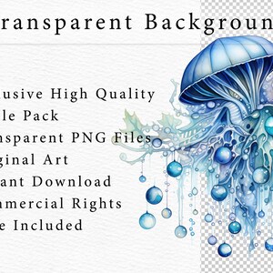 Majestic Undersea Creatures Clipart Bundle Illustration Digital ...