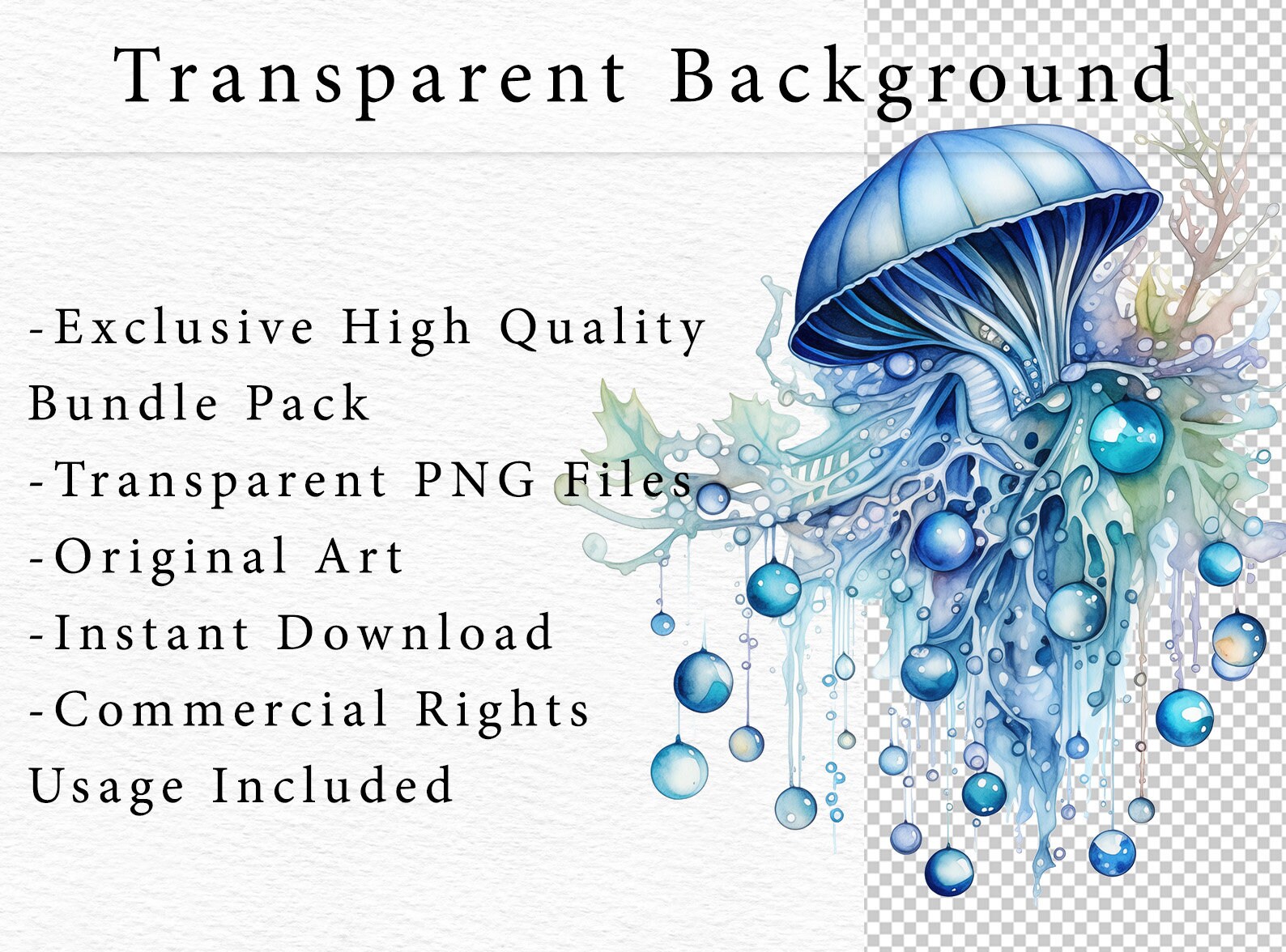 Majestic Undersea Creatures Clipart Bundle Illustration Digital ...