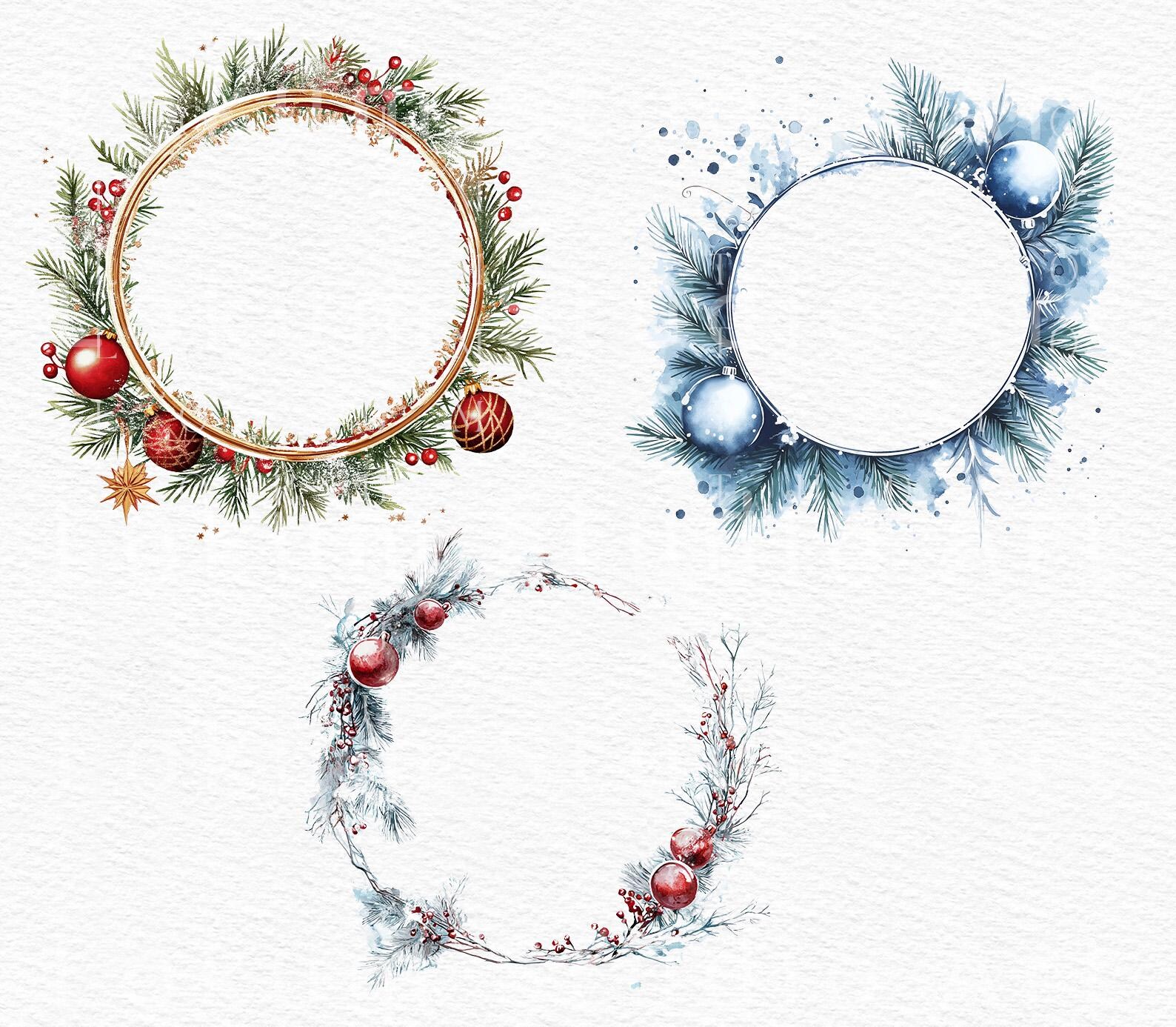 Christmas Winter Frames Clipart Festive Ornaments Cozy Winter Vintage ...