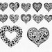 Hearts Clipart Bundle, Valentines Day Digital PNG Love Heart Outline ...