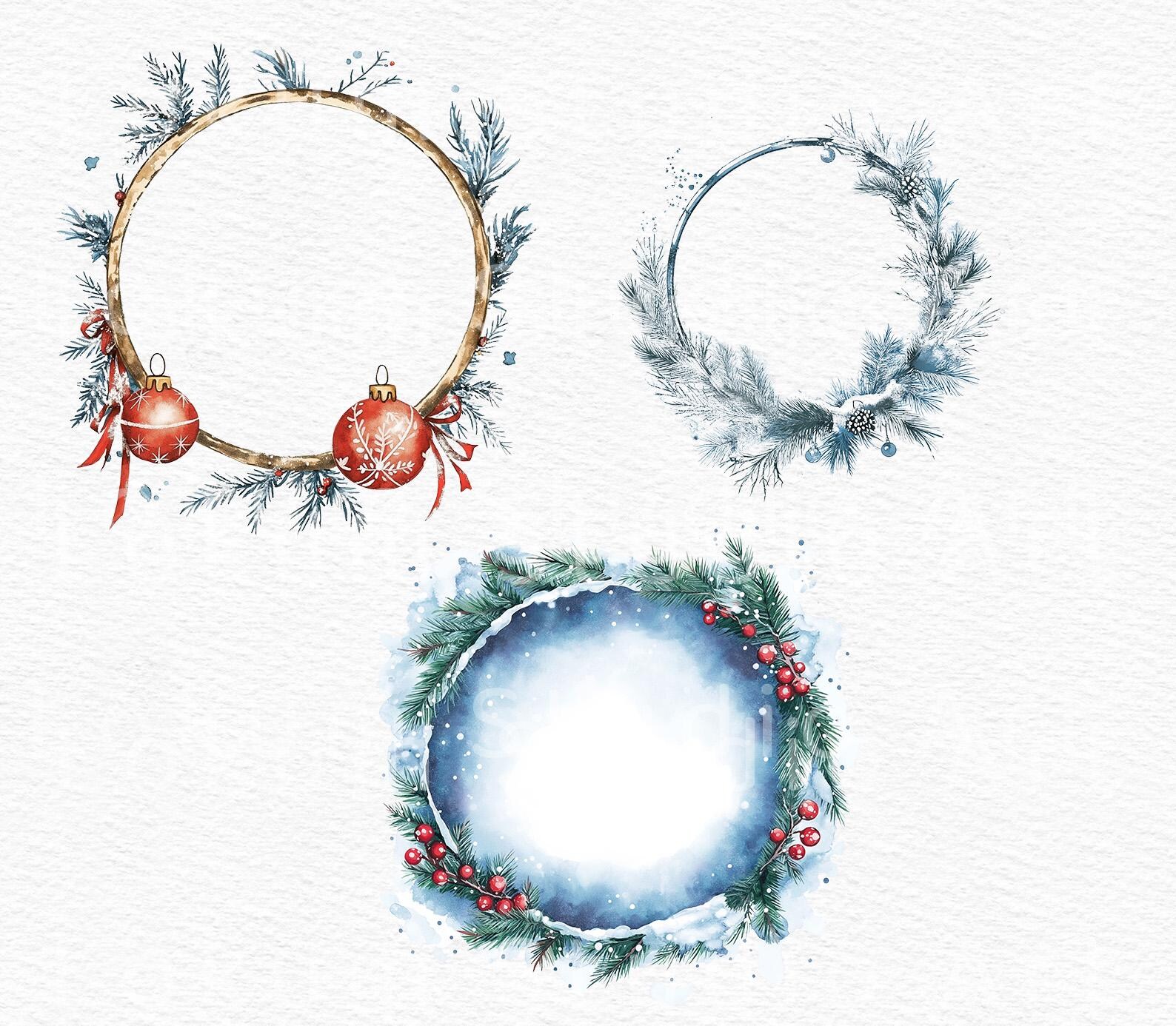 Christmas Winter Frames Clipart Festive Ornaments Cozy Winter Vintage ...