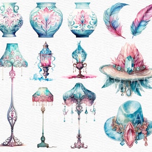 Watercolor Pink Bohemian Cozy House PNG Clipart Boho Turquoise Clipart ...