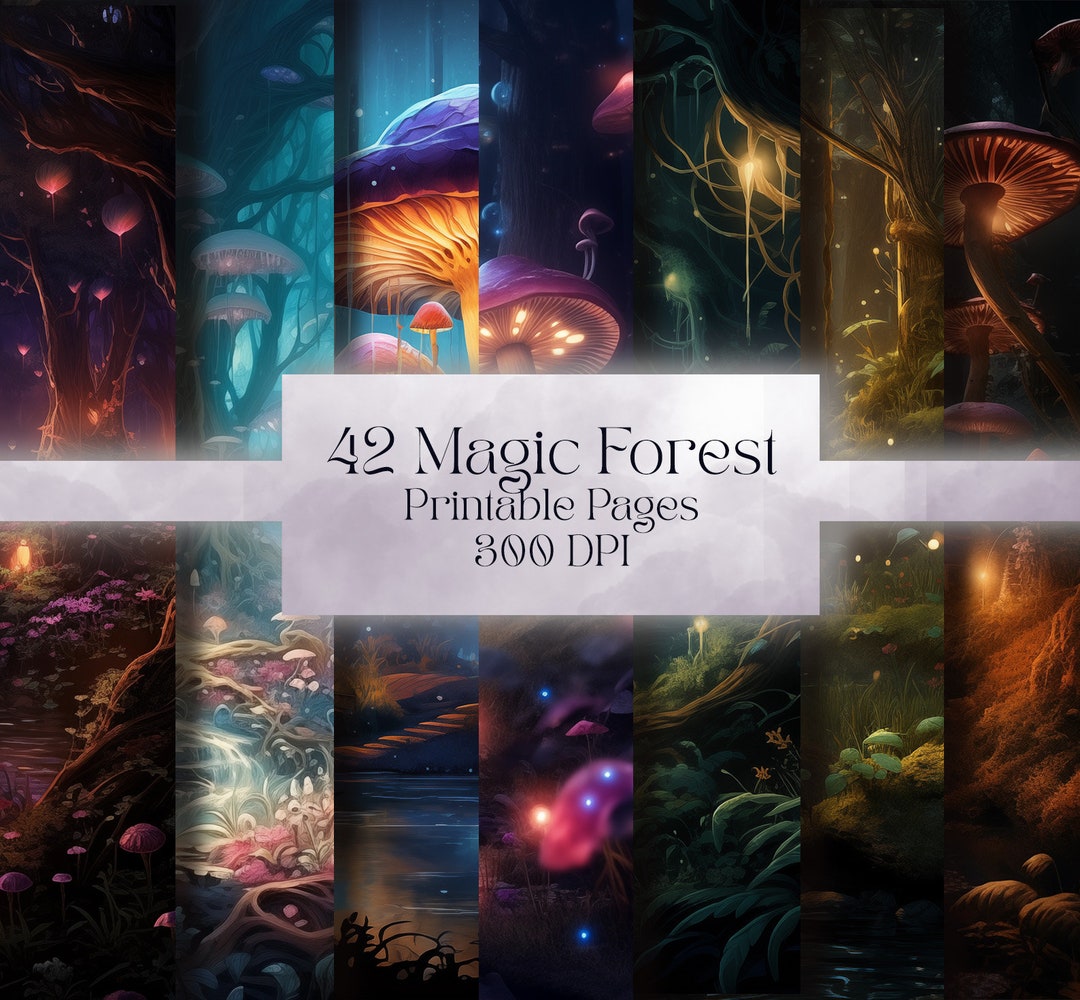 Magic Forest Printable Digital Fantasy Enchanted Forest Digital Magical ...