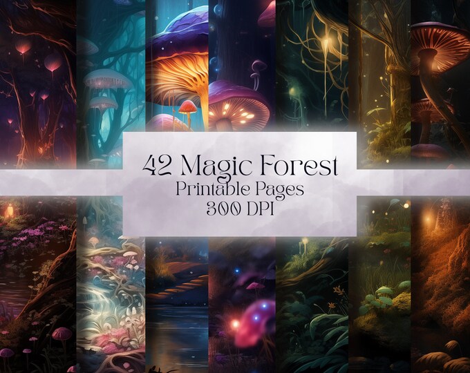 5 Enchanted Forest Wall Art Enchanted Forest Printable Digital Art ...