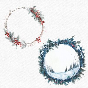 Christmas Winter Frames Clipart Festive Ornaments Cozy Winter Vintage ...