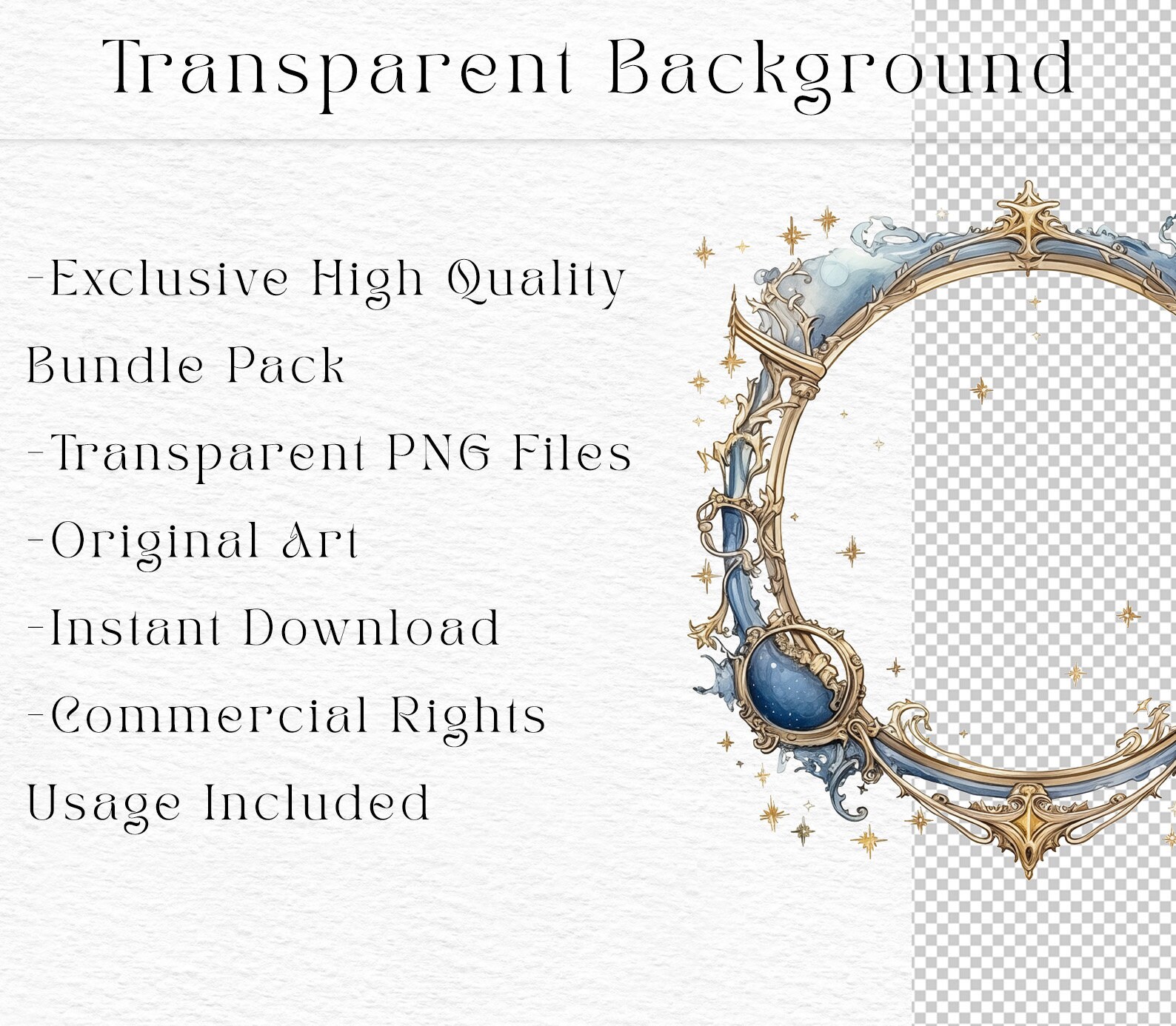 Watercolor Celestial Beautiful Frames Stars Frame PNG Invitation Frames ...