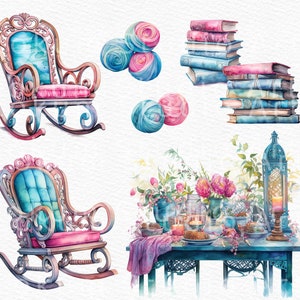 Watercolor Pink Bohemian Cozy House PNG Clipart Boho Turquoise Clipart ...