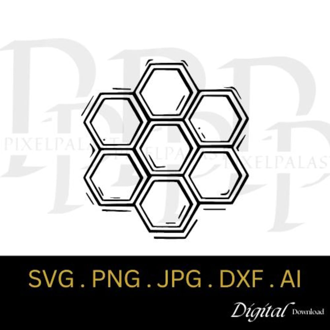 Honeycomb DIGITAL PRODUCT .svg .png .jpg .dxf . Ai. for Instant ...