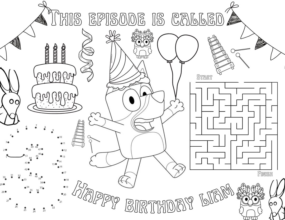 Bluey Birthday Activity Sheet - Etsy Singapore
