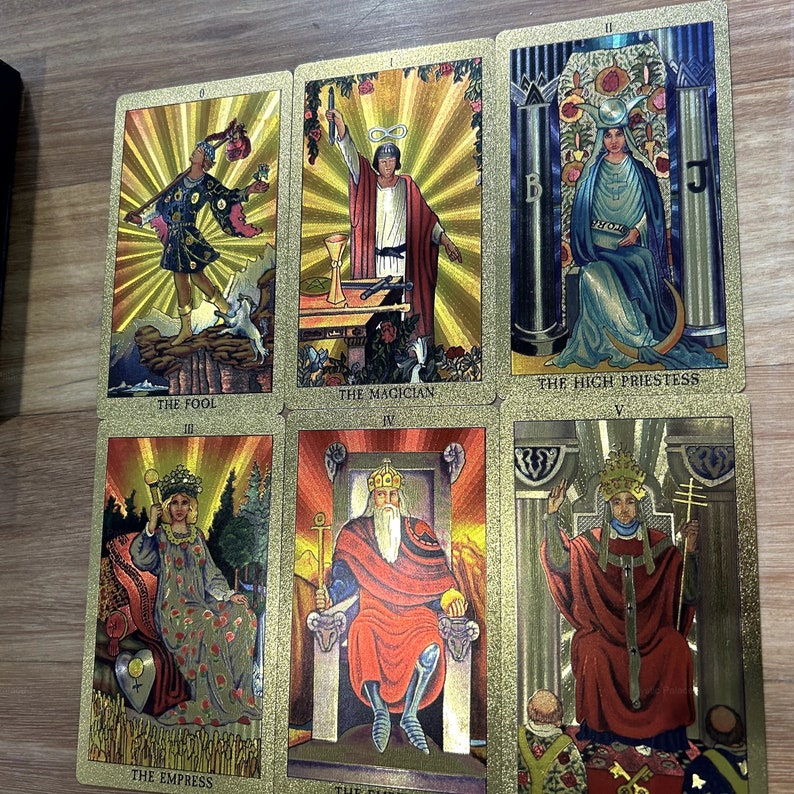 Gold Tarot in Box Tarot Cards Deck for Beginners With Guide Book ...