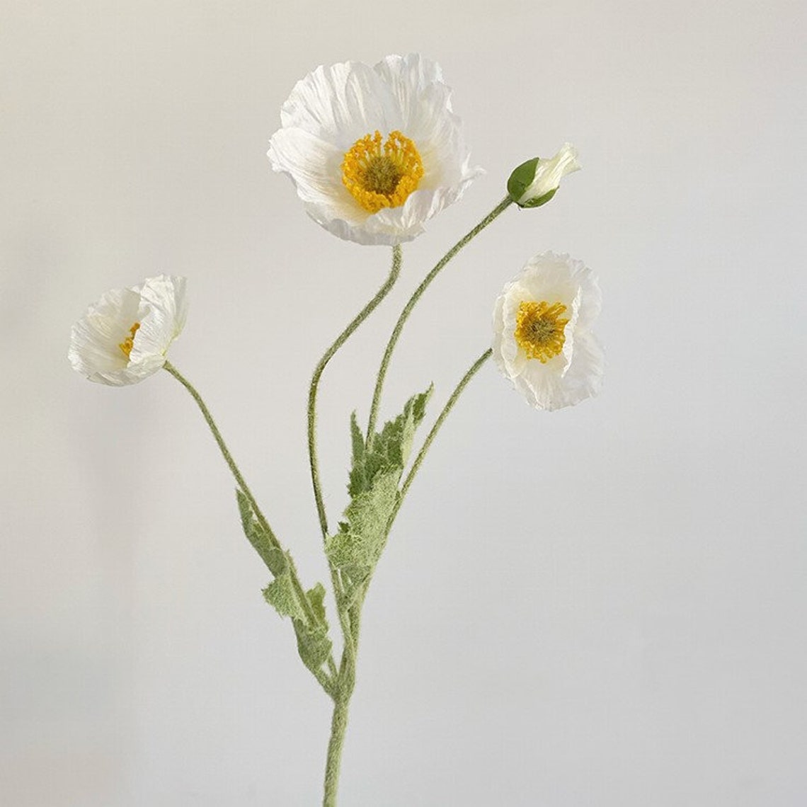 4 Head Faux Poppy Flowers,23.5 Silk Flower Poppy, DIY Florals. Wedding ...