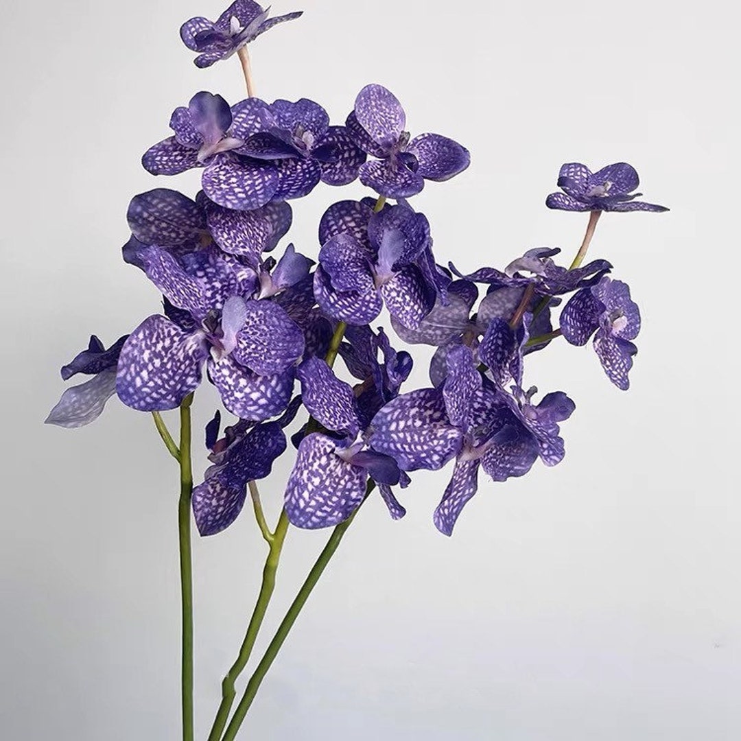 Purple 7-head Orchid Stem – High Quality Artificial Flower - Etsy