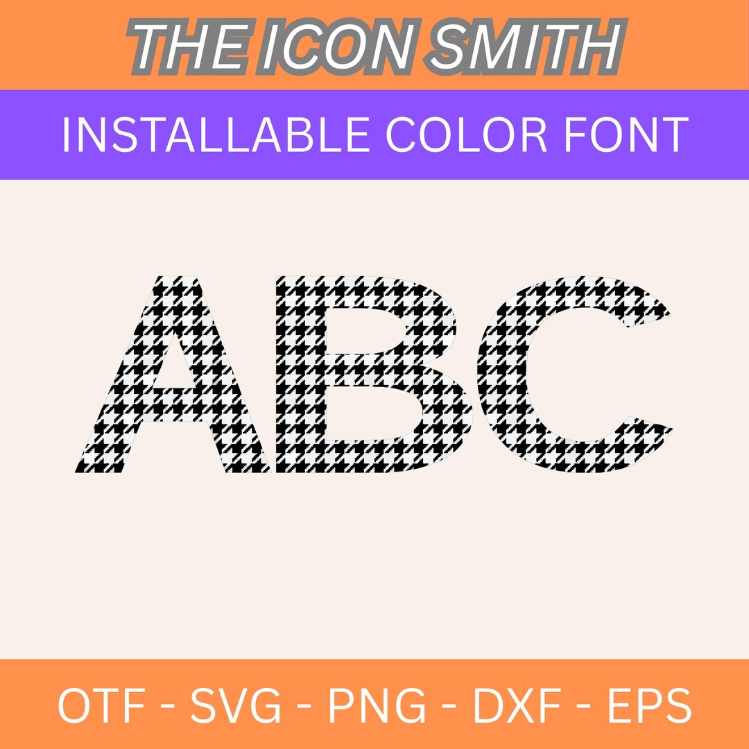 Black and White Houndstooth Pattern Font, Alpha Set, Letter Svg, Otf ...