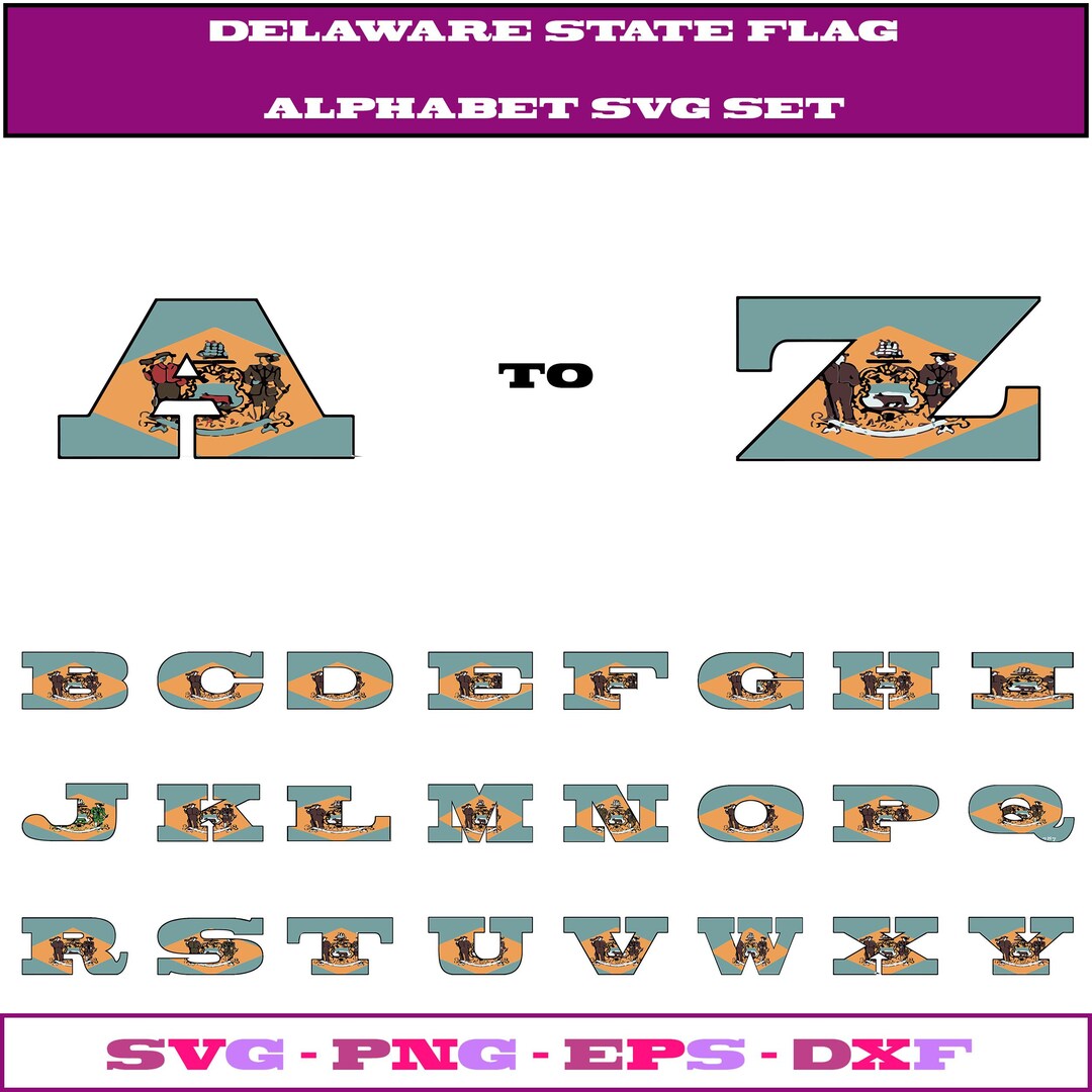 Delaware Svg, Flag, Alphabet, State, Clip Art, Png, Dxf, Eps, Crafting ...