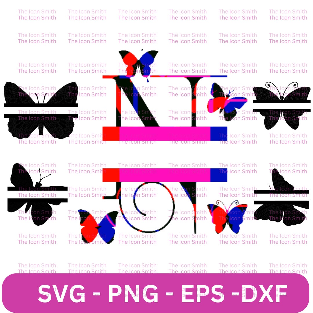 Butterfly SVG Bundle, Name Frame SVG, Butterfly Monogram Frame Svg ...