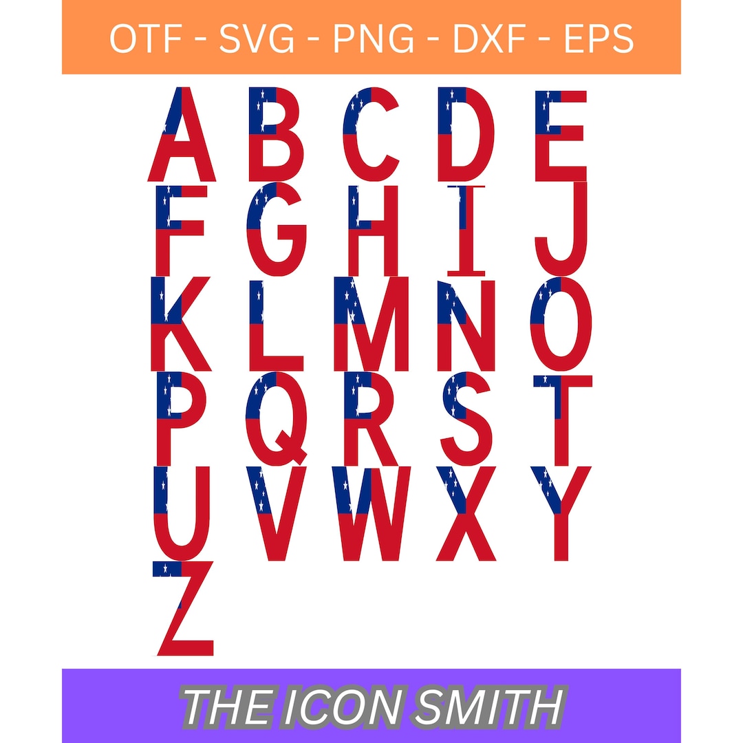 Samoa Flag Font Alphabet, Clipart Letters, Otf Svg Png Dxf Eps Digital ...