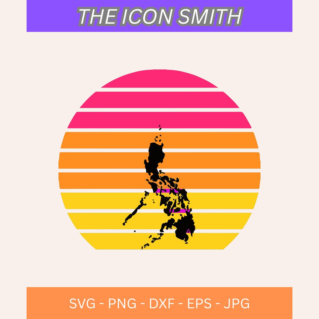 Philippines Svg, Retro Sunset, Vintage Print, Country Png ...