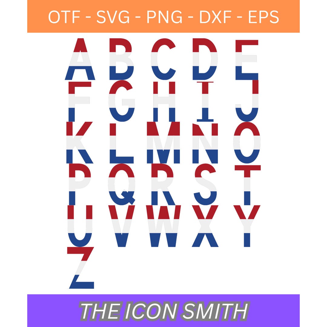 Netherlands Flag Font Alphabet, Clipart Letters, Otf Svg Png Dxf Eps ...
