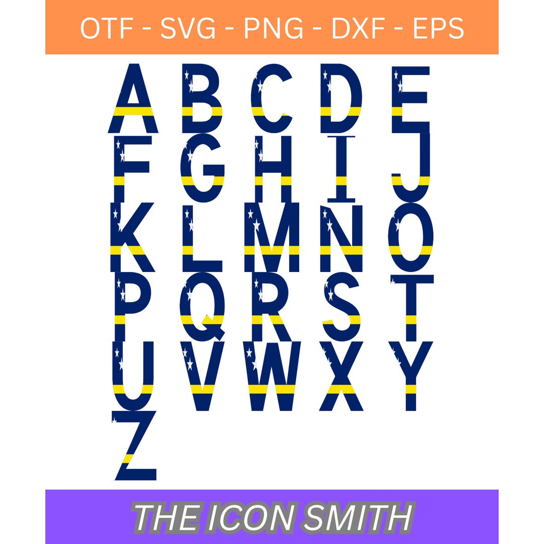 Curacao Flag Font Alphabet, Clipart Letters, Otf Svg Png Dxf Eps ...