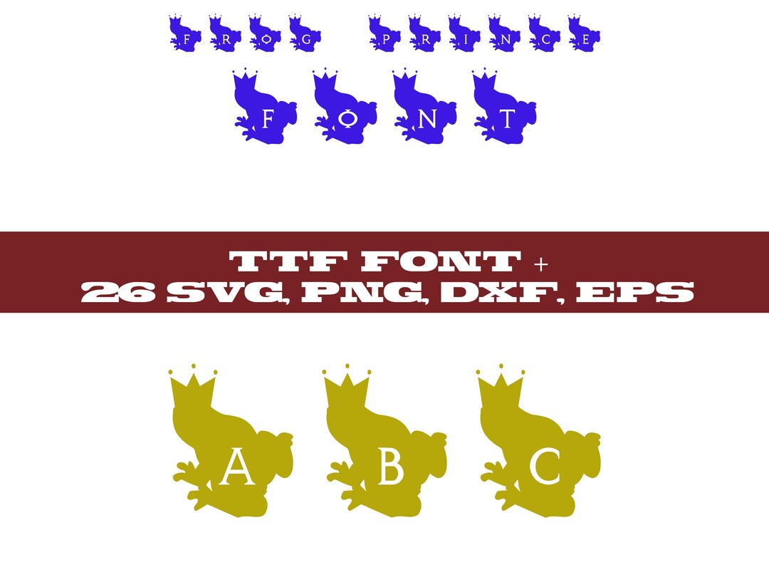Frog Prince Font, Frog Prince Svg, Clipart, Frog Prince Png, Fairy ...