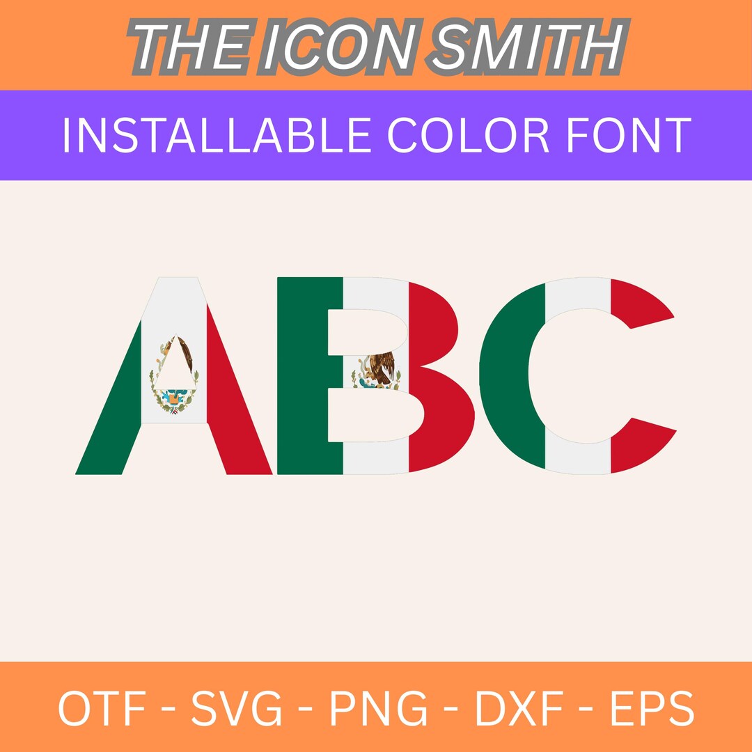 Mexican Flag Font, Alpha Set, Letter Svg, Otf Color Font, Uppercase ...