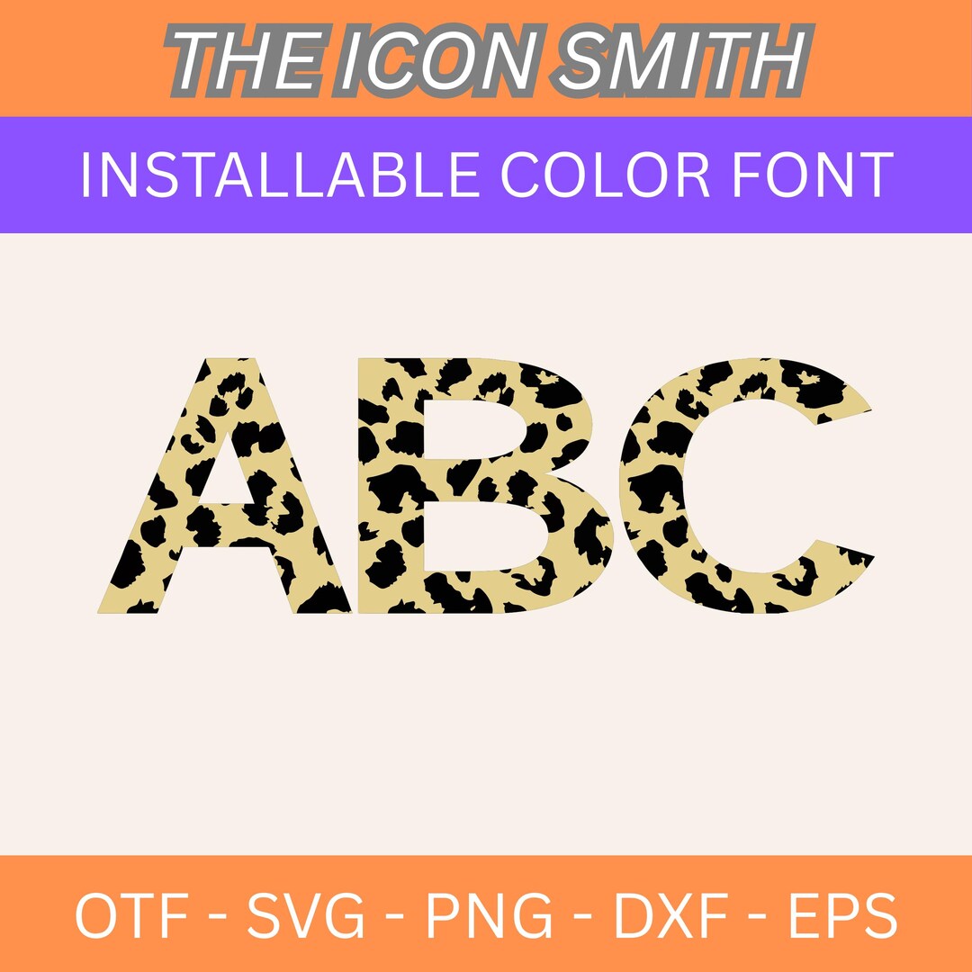 Black Leopard Skin Pattern Font, Alpha Set, Letter Svg, Otf Color Font ...