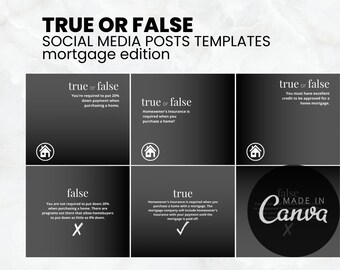 True or False Social Media Posts, Mortgage Marketing, Realtor Marketing ...